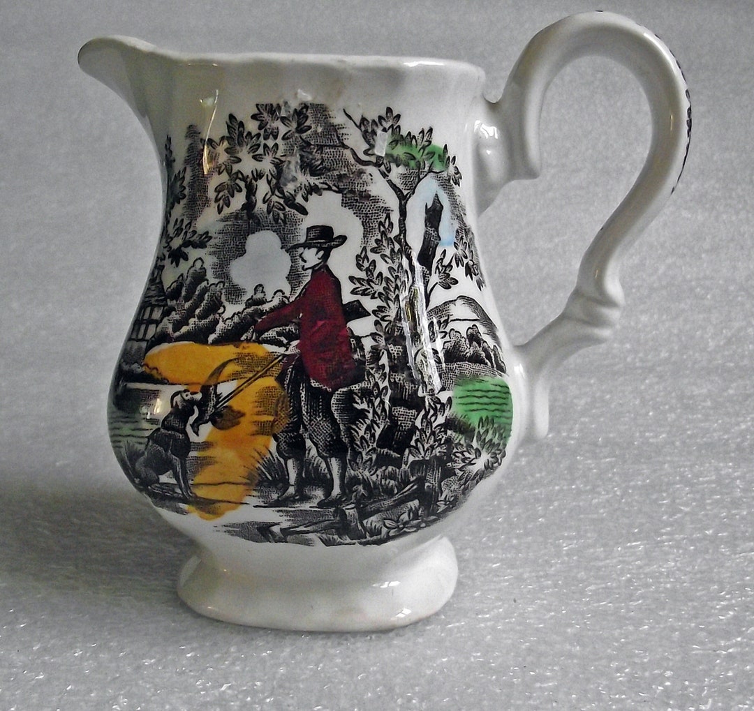 Vintage Myott the Hunter Creamer Milk Jug Multicolour- - Etsy