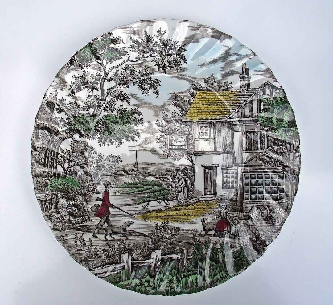 Vintage Myott the Hunter Serving Bowl Multicolour- - Etsy