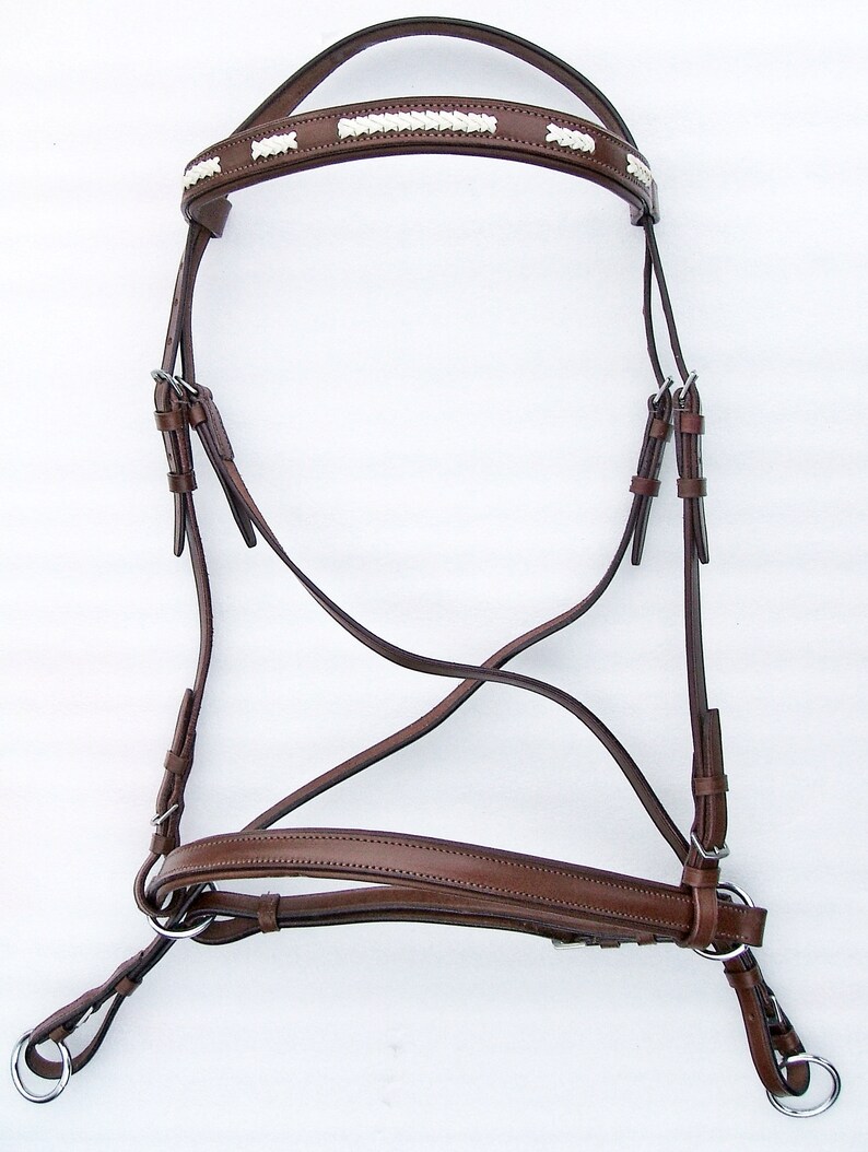 Extra Full Bitless Bridle Crossover Sidepull & Reins BLACK or - Etsy