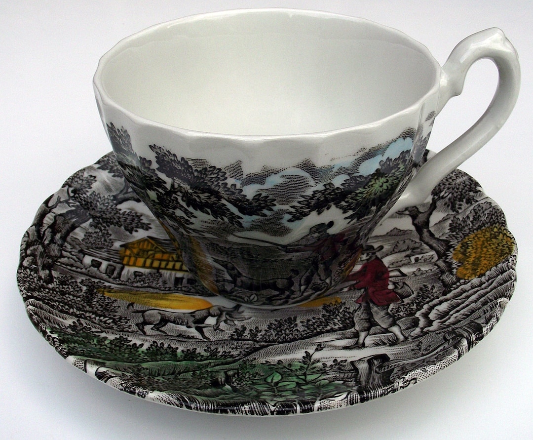 Set of 6 Vintage Myott the Hunter Cup and Saucer Multicolour- - Etsy
