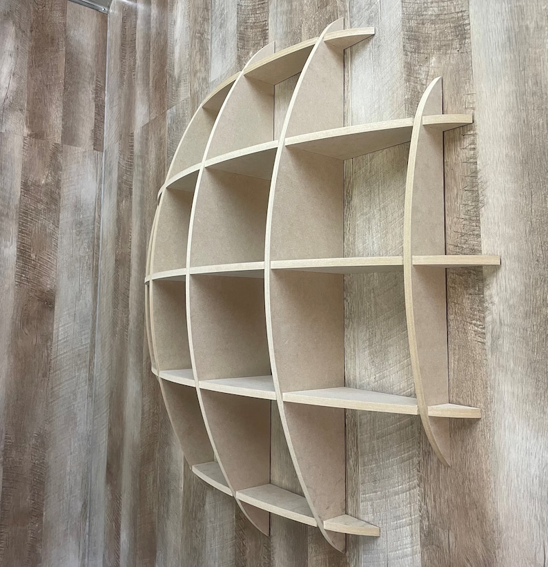 Spherical Wall Shelf CNC Files, Spherical Waffle Shelf Plans, Crv Ai ...