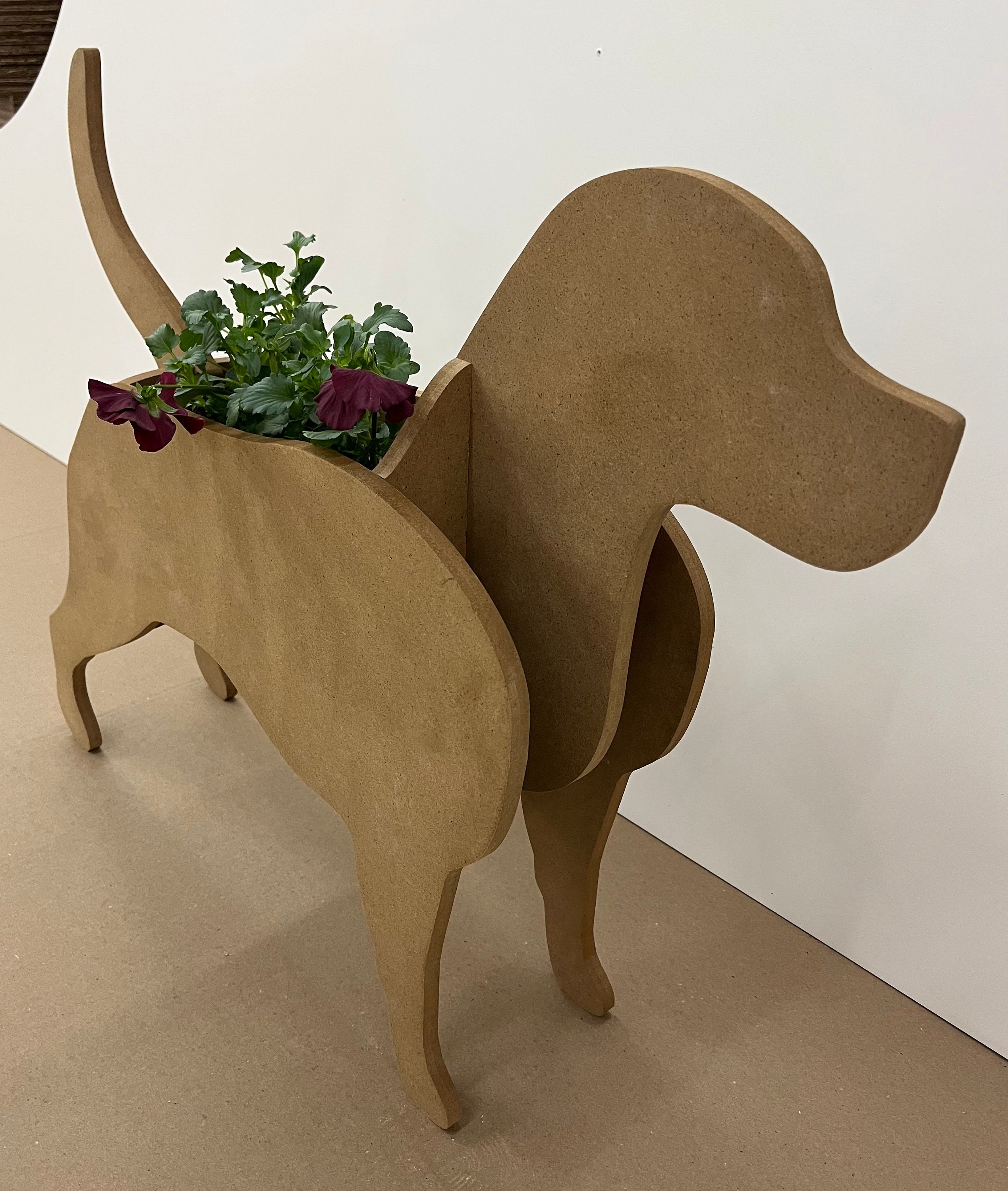 Dog Pot, Wooden Pet, Dog Pattern, Decorative Planter, Wood Planter ...