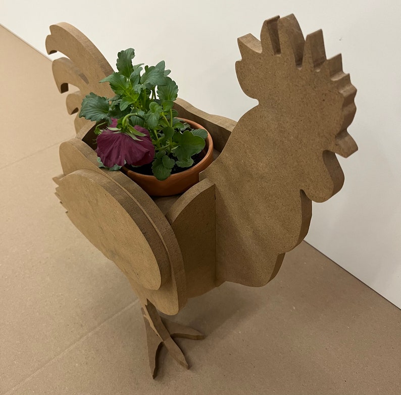Rooster Pot Wooden Pet Rooster Pattern Decorative Planter - Etsy