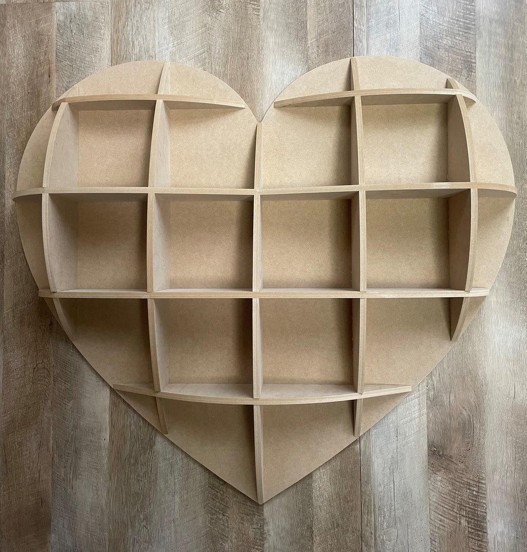 3D Heart Wall Shelf CNC File, Heart Waffle Shelf Plans, Crv Ai Dxf Svg ...