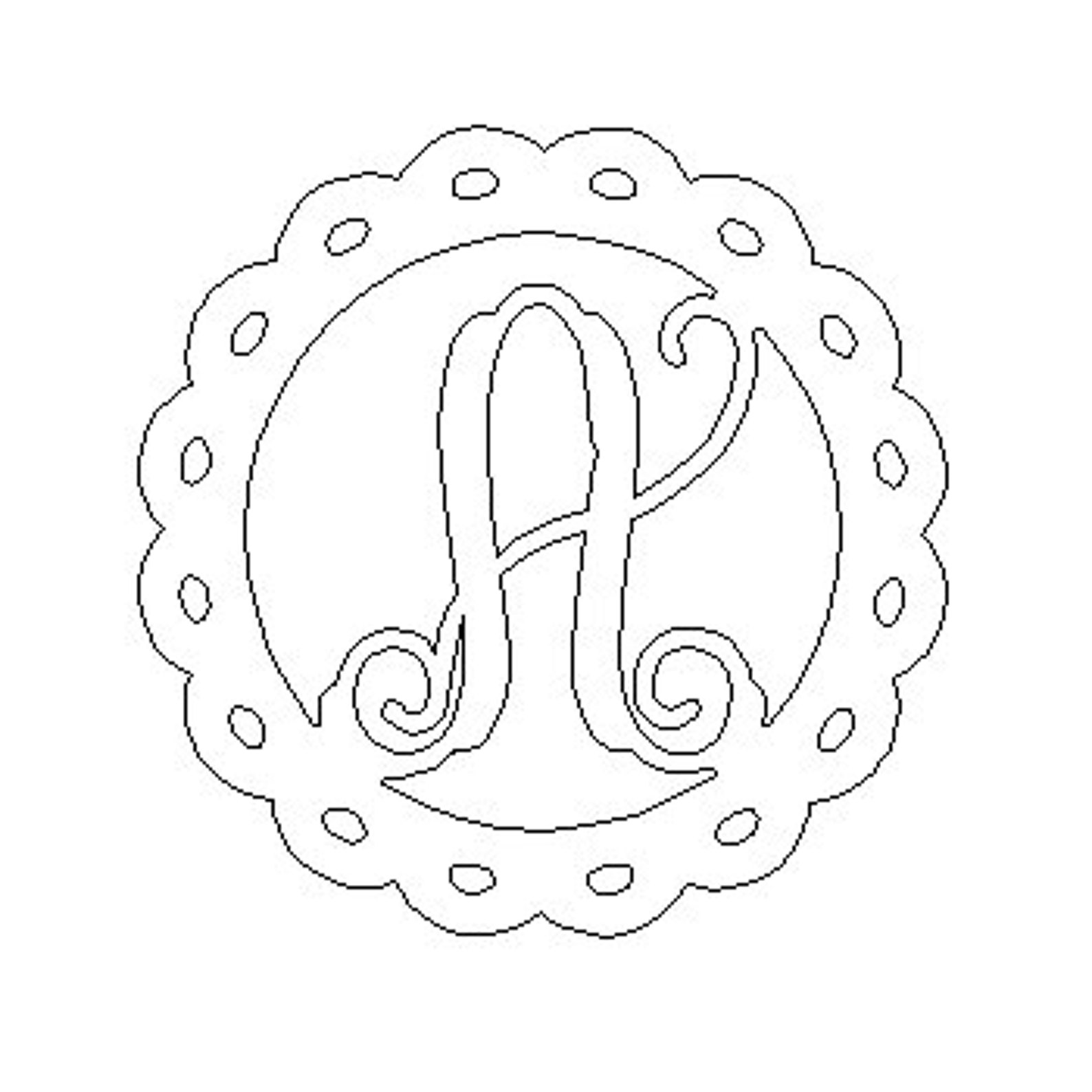 26 Scalloped Round Vine Letters, SVG and DXF File, Door Hanger Files ...