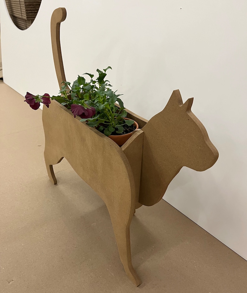 Cat Pot Wooden Pet Cat Pattern Decorative Planter Wood - Etsy