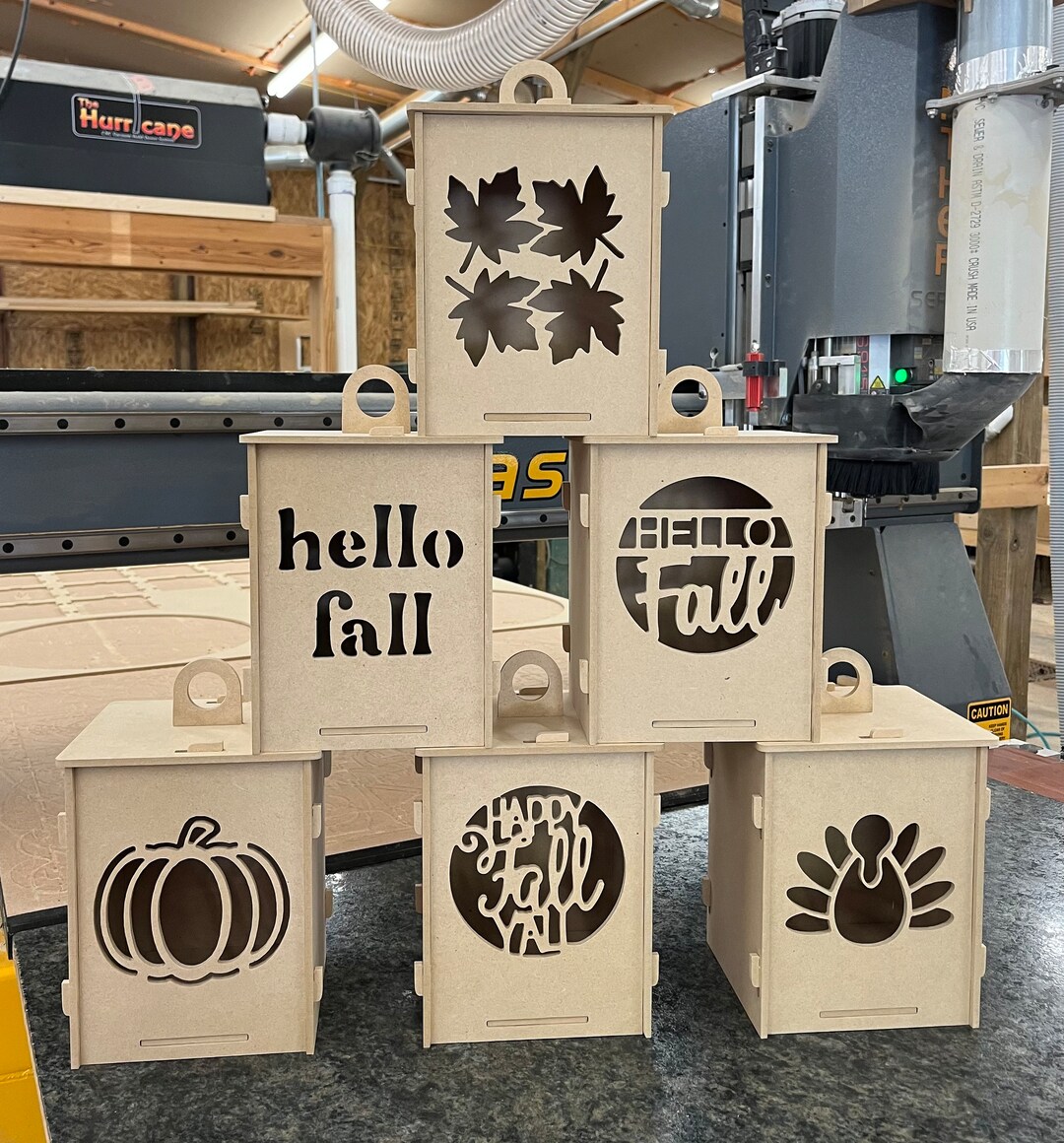 Fall Lanterns Zip File With Crv, Eps, Dxf, Ai, Svg, Files, Cnc Machine ...
