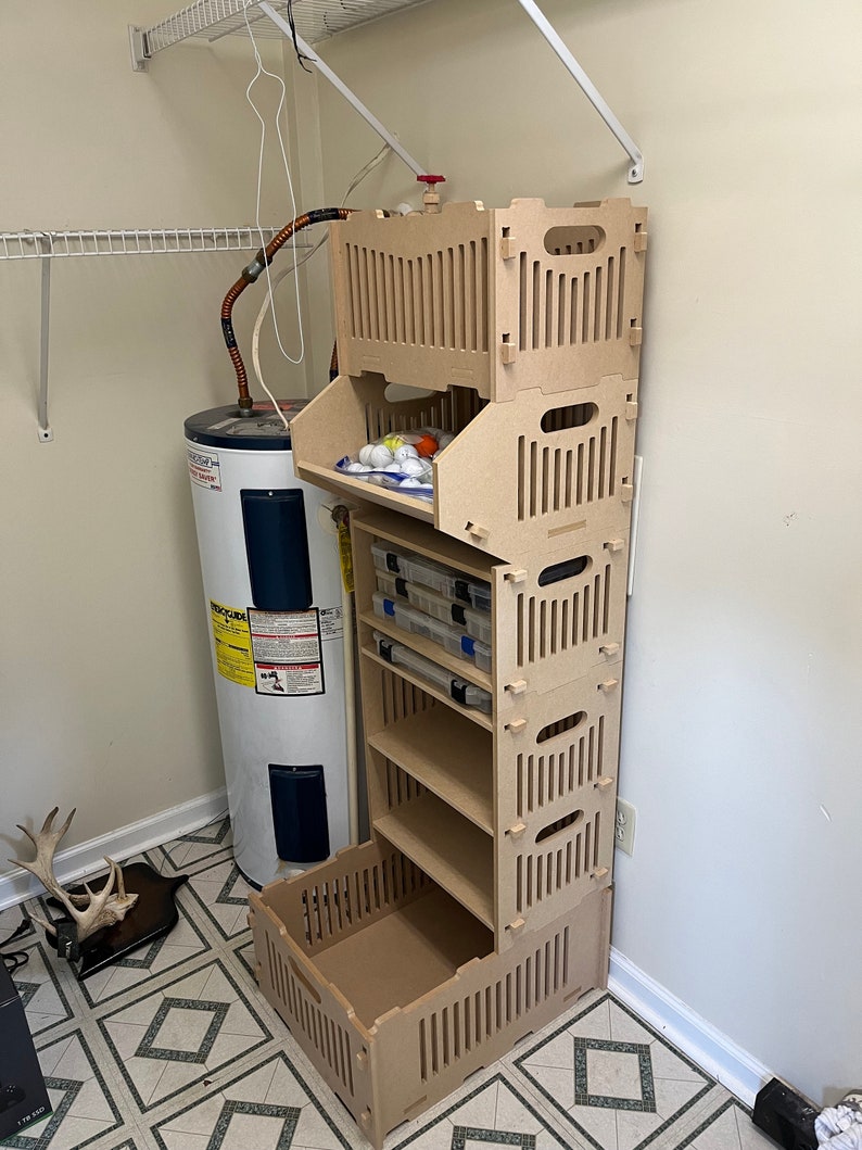 Complete Set of Stackable Shelves, Crates and Trays, CNC Router Files ...