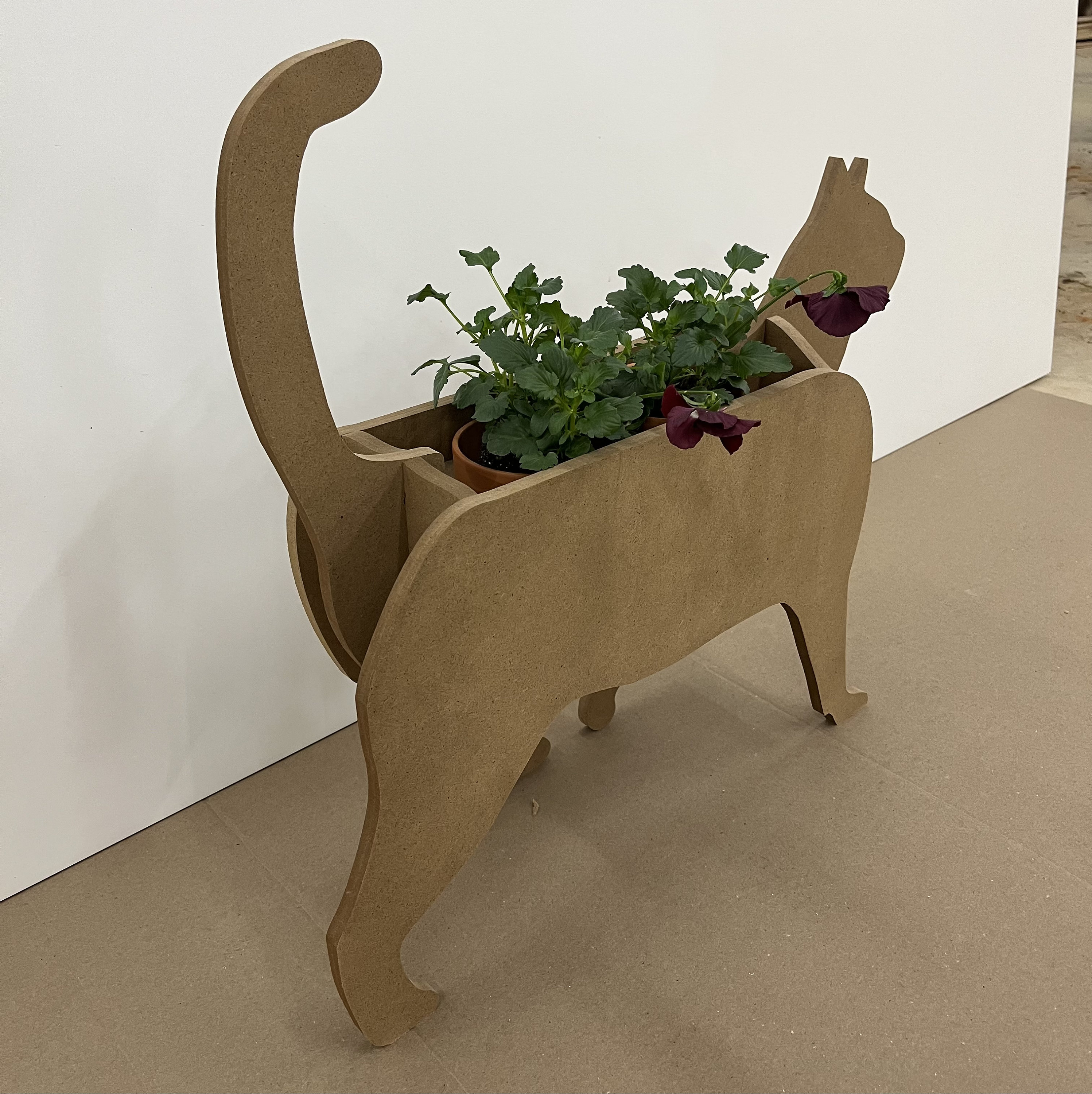 Cat Pot Wooden Pet Cat Pattern Decorative Planter Wood - Etsy