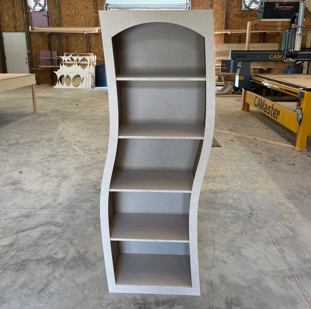 Wavy Bookcase SVG and DXF File, Cnc Machine Files, Bookcase - Etsy