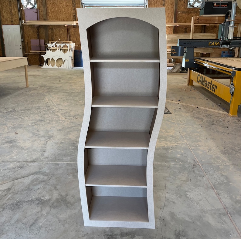 Wavy Bookcase SVG and DXF File Cnc Machine Files Bookcase - Etsy
