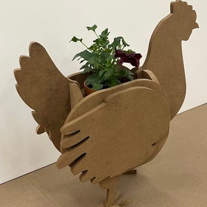 Chicken Pot, Wooden Pet, Chicken Pattern, Decorative Planter, Wood ...