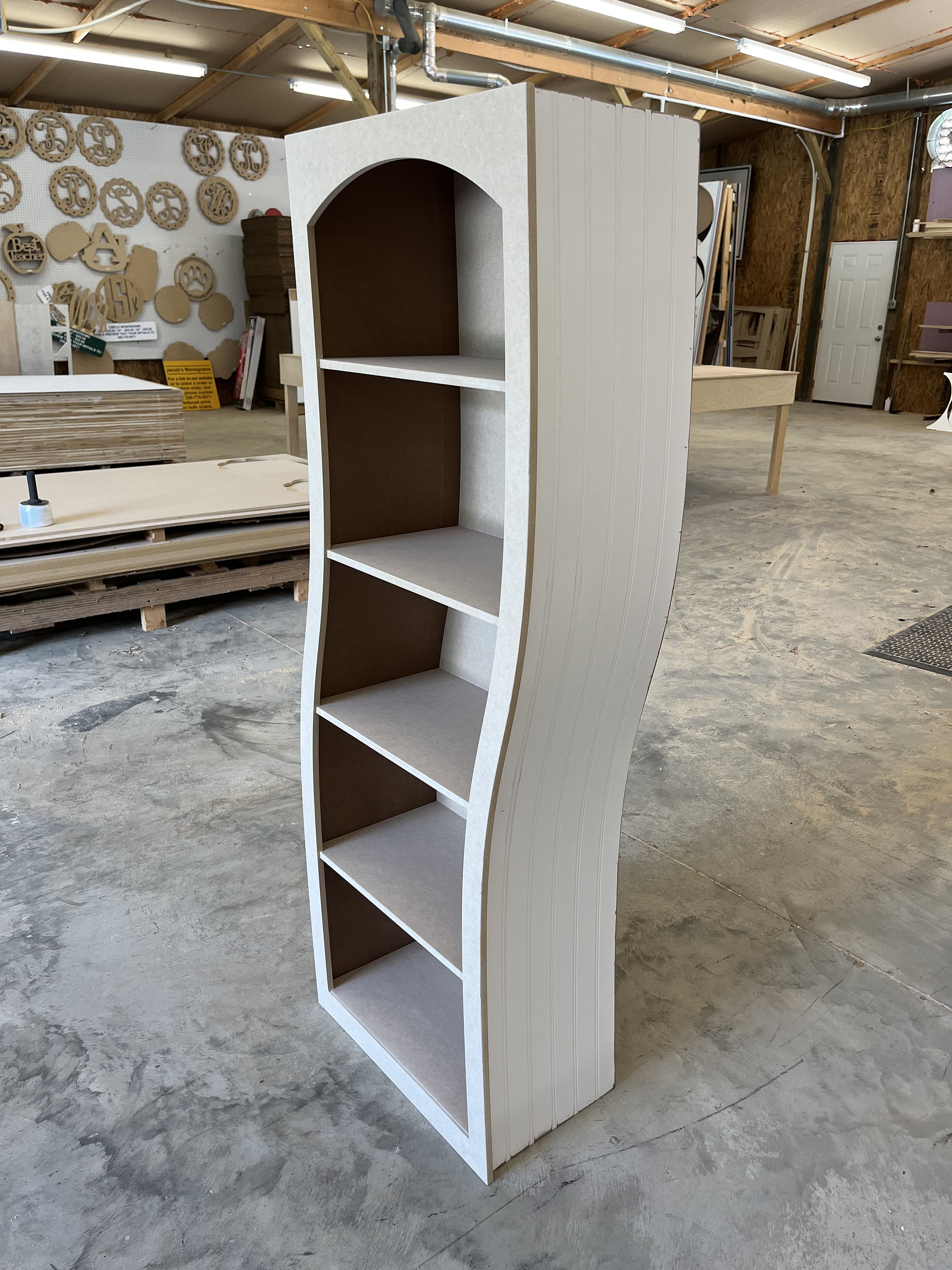 Wavy Bookcase SVG and DXF File Cnc Machine Files Bookcase - Etsy