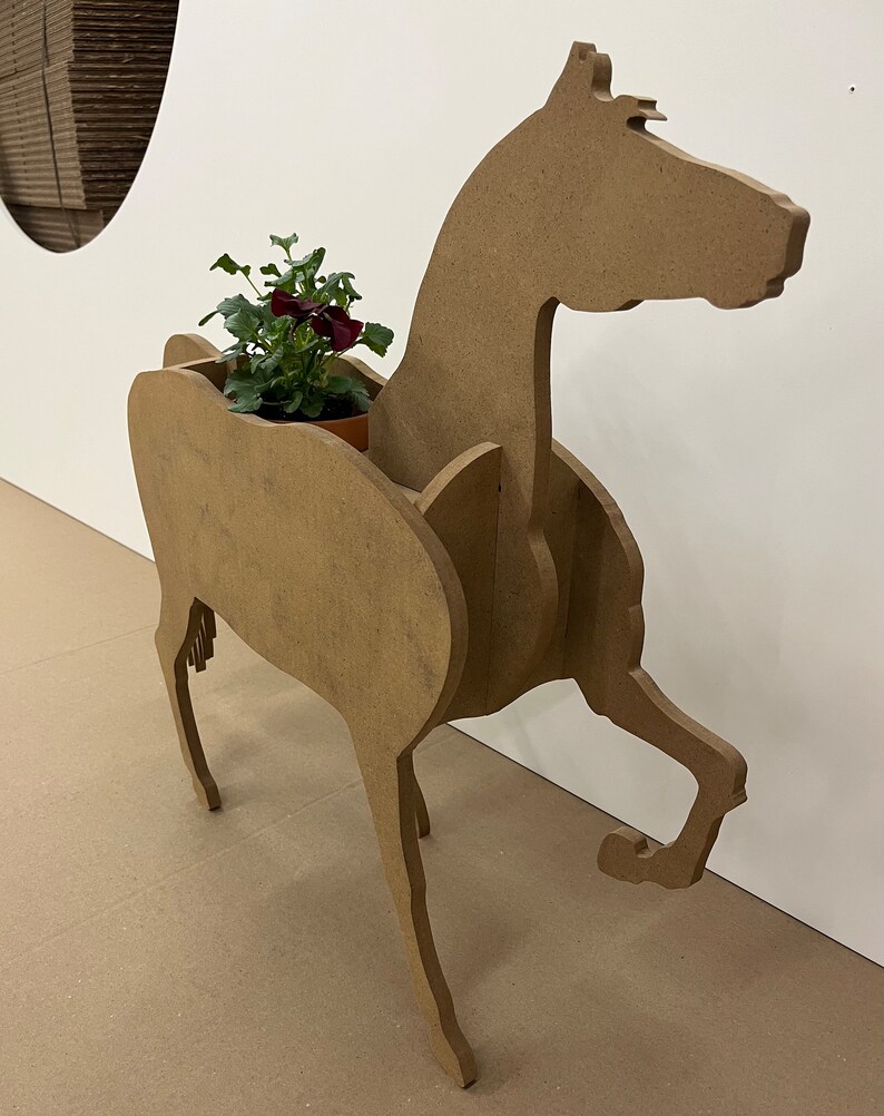 Horse Pot, Wooden Pet, Horse Pattern, Decorative Planter, Wood Planter ...