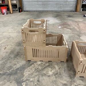 Stackable Storage Crate Box, CNC Router Files, DIY Stacking Wood Crates ...