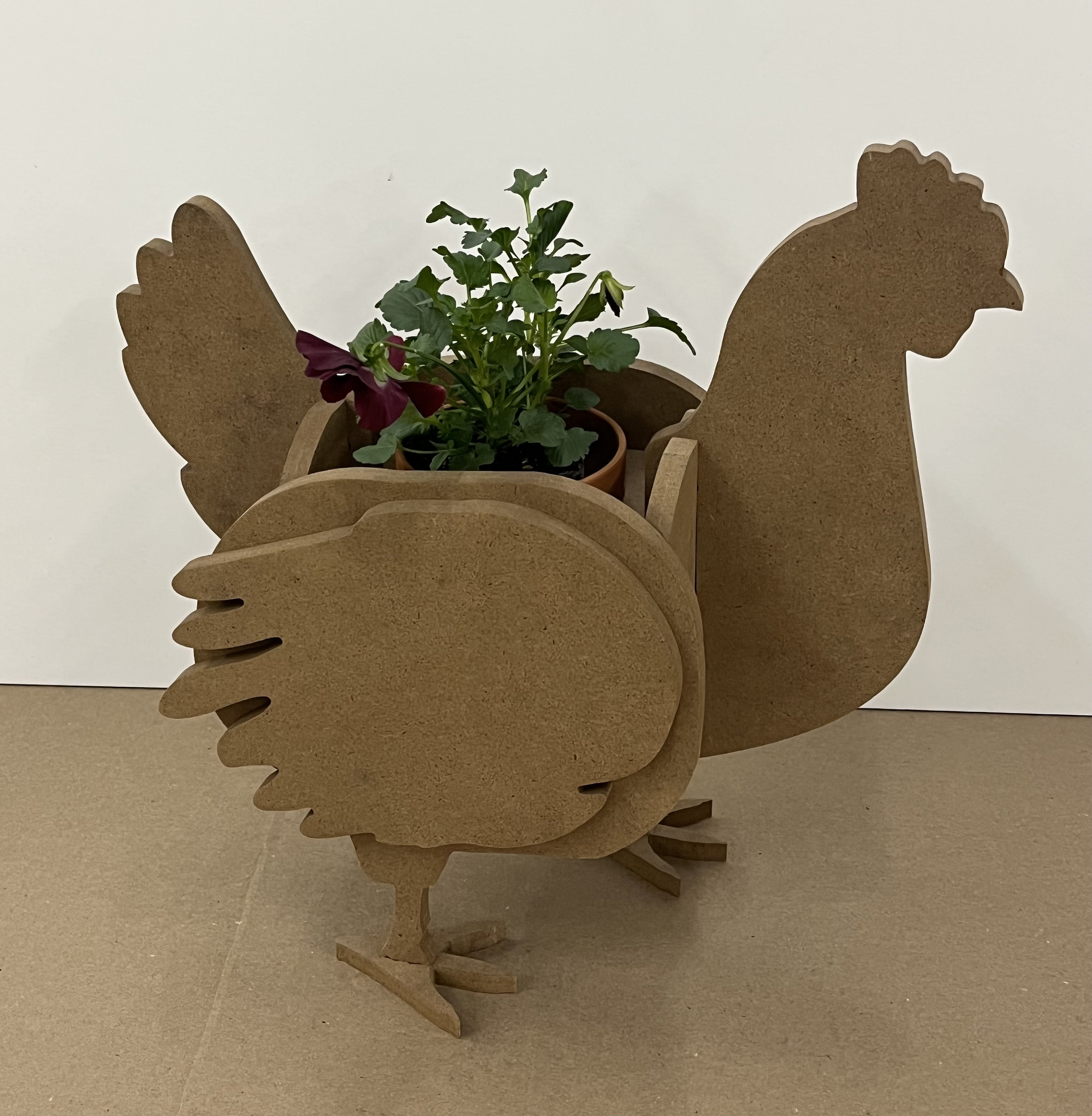 Chicken Pot Wooden Pet Chicken Pattern Decorative Planter - Etsy