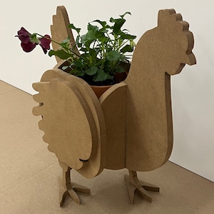 Chicken Pot, Wooden Pet, Chicken Pattern, Decorative Planter, Wood ...