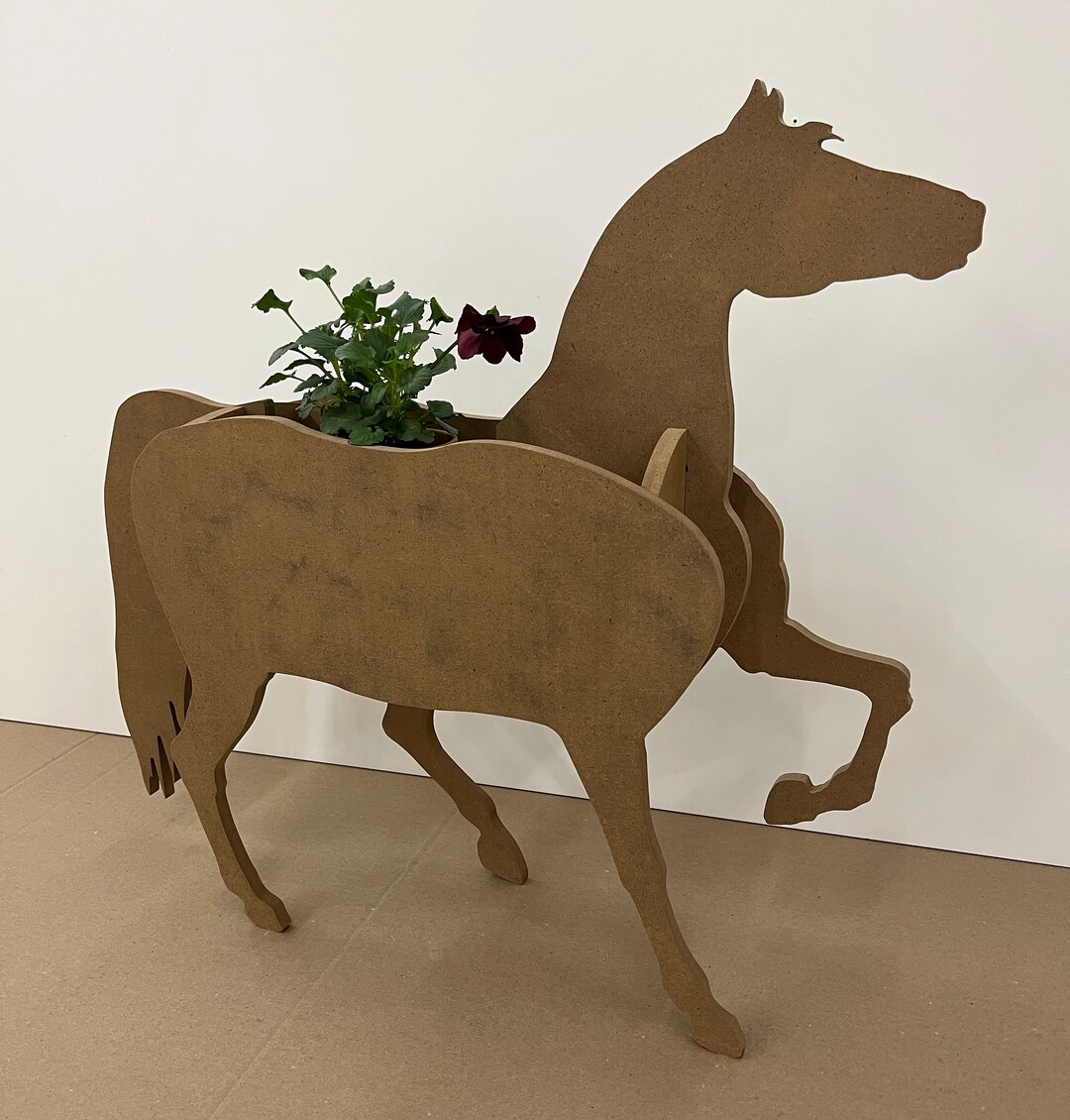 Horse Pot, Wooden Pet, Horse Pattern, Decorative Planter, Wood Planter ...