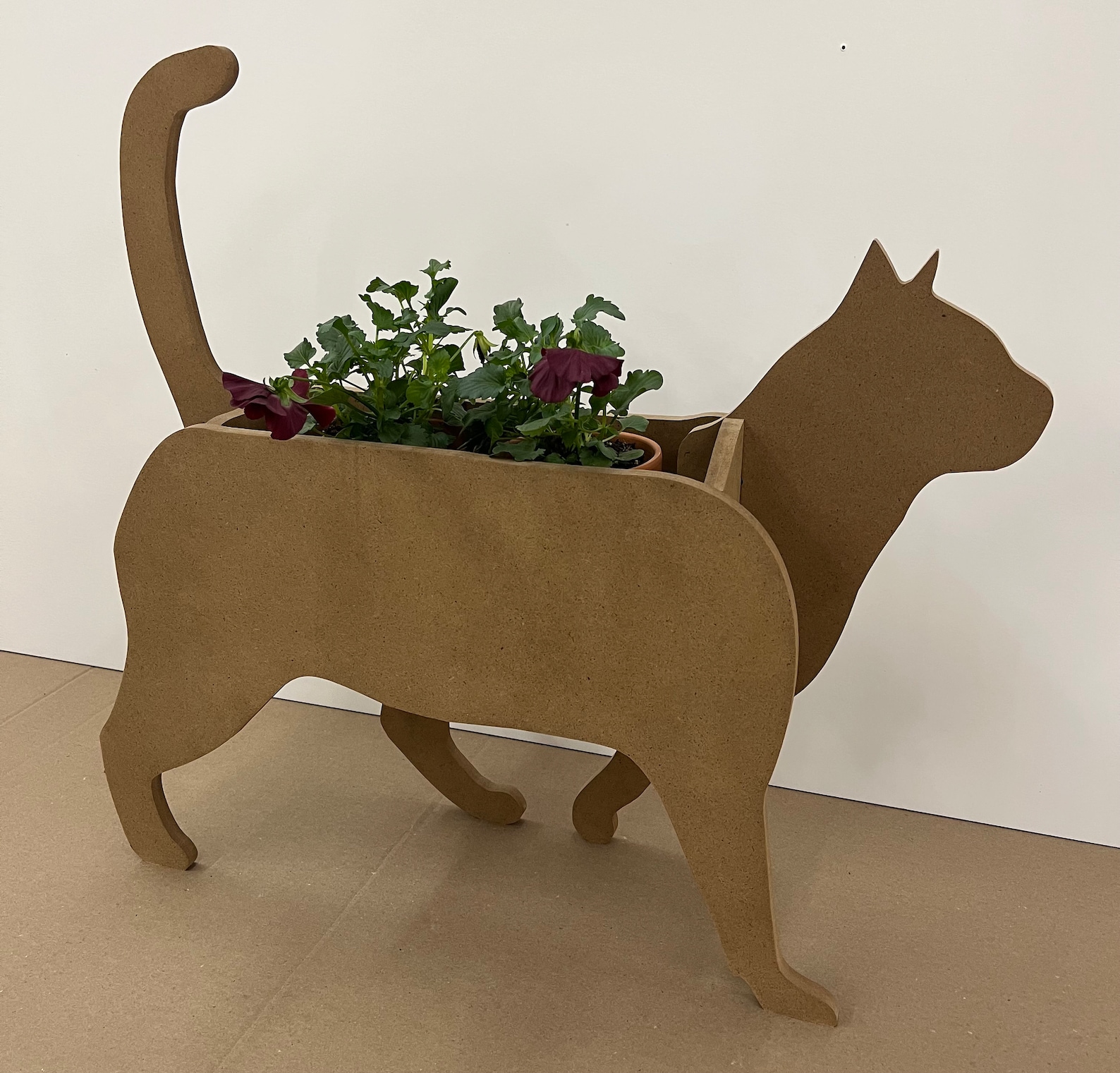 Cat Pot Wooden Pet Cat Pattern Decorative Planter Wood - Etsy