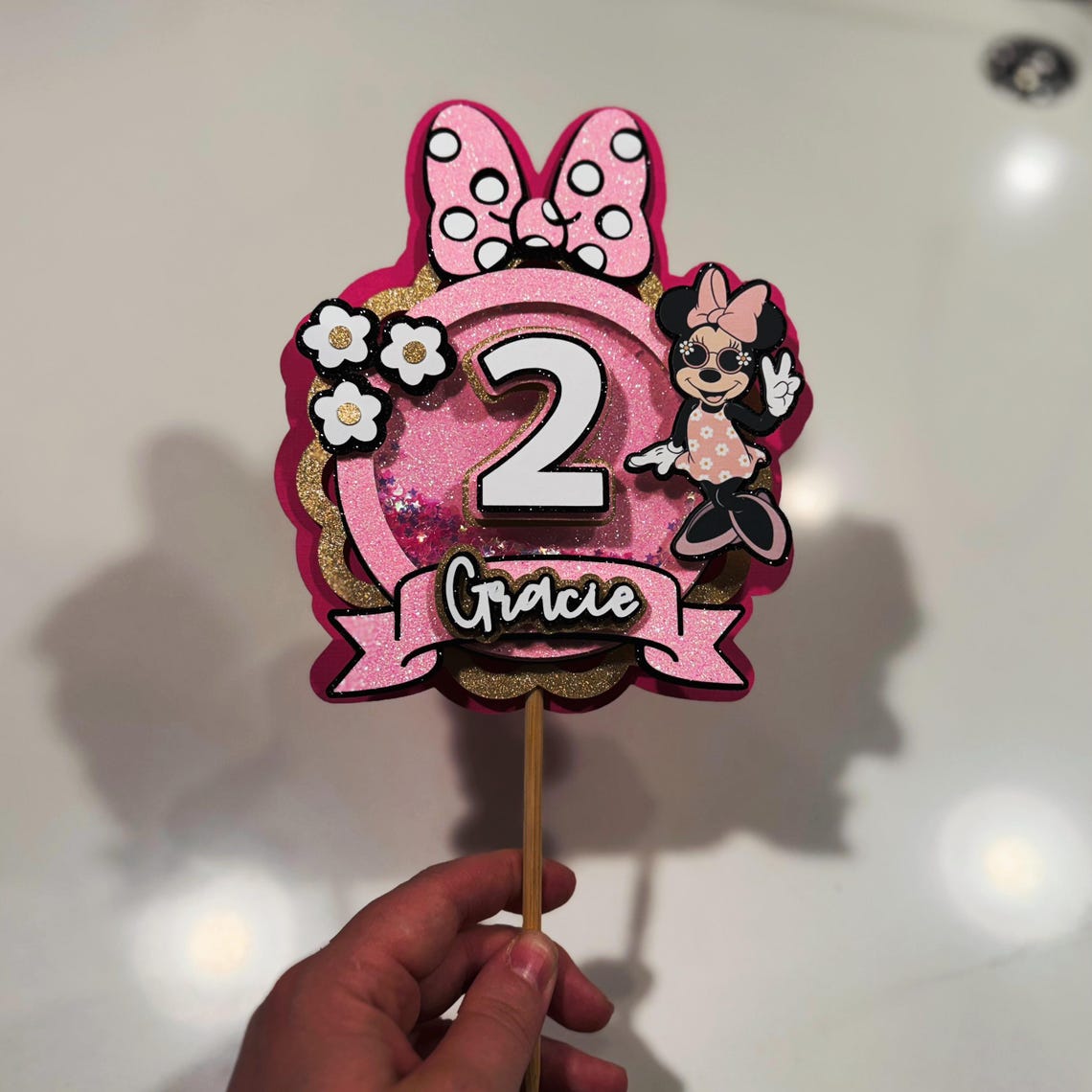 Retro Minnie Mouse Birthday Cupcake Toppers, Retro Mouse Birthday ...
