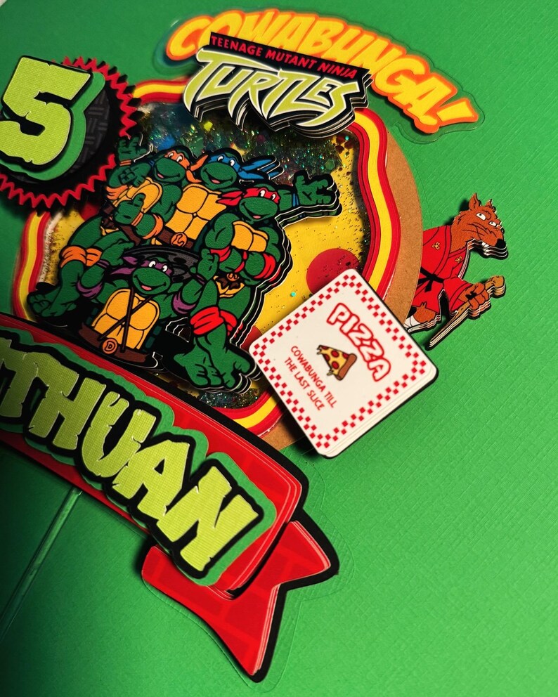 Turtle Birthday Cake Topper, TMNT Teenage Mutant Ninja Turtle Inspired ...
