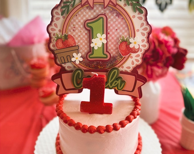 Berry First Birthday Cake Topper, Strawberry Cake Topper, Strawberry ...