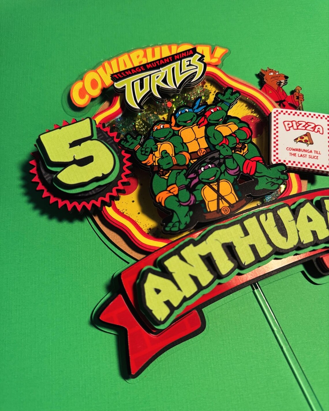 Turtle Birthday Cake Topper, TMNT Teenage Mutant Ninja Turtle Inspired ...