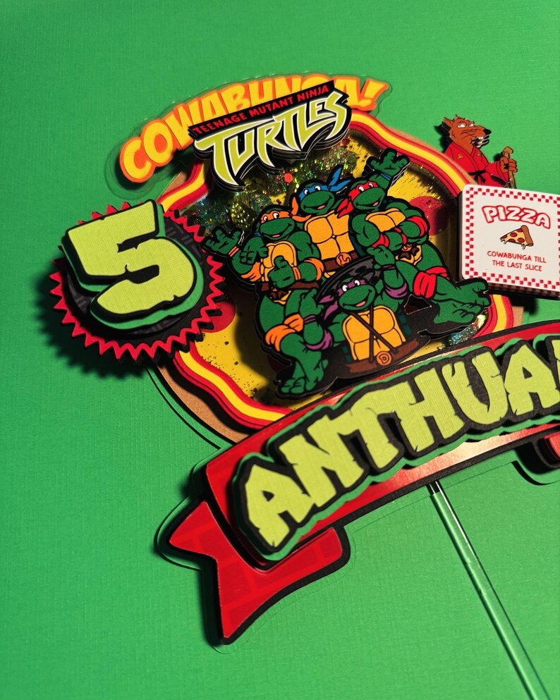 Turtle Birthday Cake Topper, TMNT Teenage Mutant Ninja Turtle Inspired ...