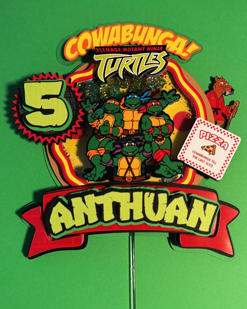 Turtle Birthday Cake Topper, TMNT Teenage Mutant Ninja Turtle Inspired ...