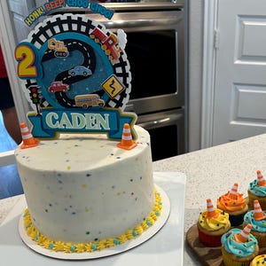 Honk Beep Choo Choo Birthday Cake Topper, Car Train Birthday Cake ...