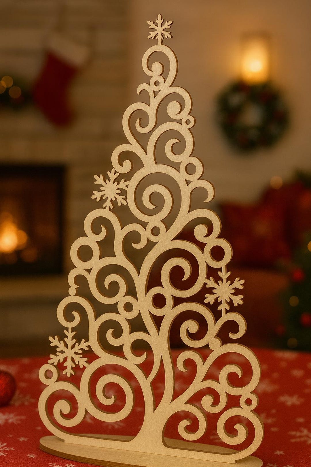 Laser Cut Christmas Tree SVG: Plywood Ornament, Festive Decor (digital ...