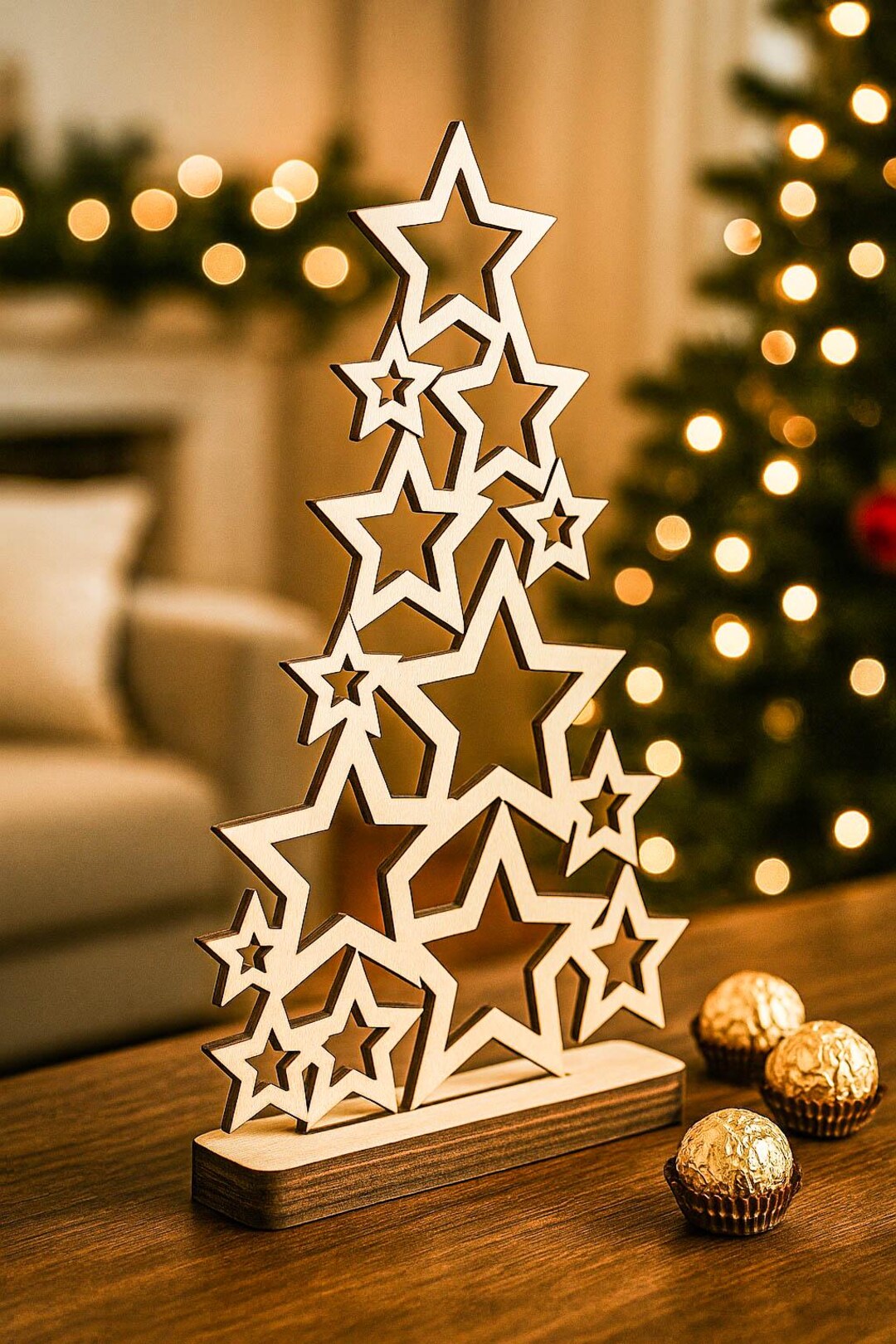 Laser Cut Star Christmas Tree, CNC Ornament (dxf, Svg, Ai, Cdr) - Etsy