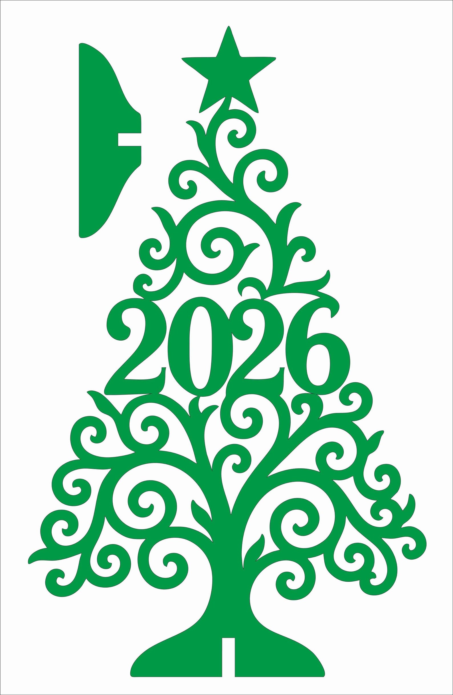 Wooden Christmas Tree 2026 SVG: CNC Laser Cut File, Tabletop Decor ...