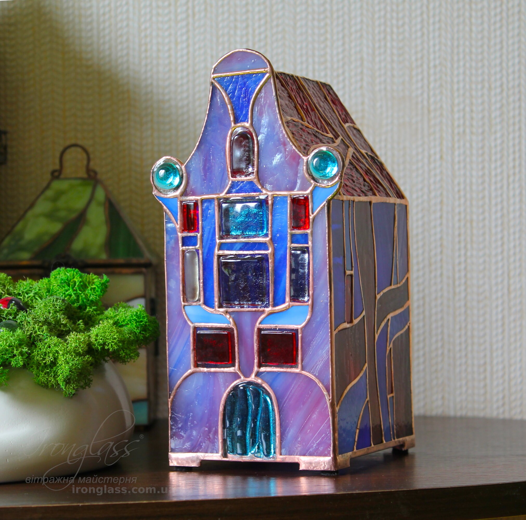 Amsterdam Stained Glass House Lamp Night Light Fantasy Architecture ...