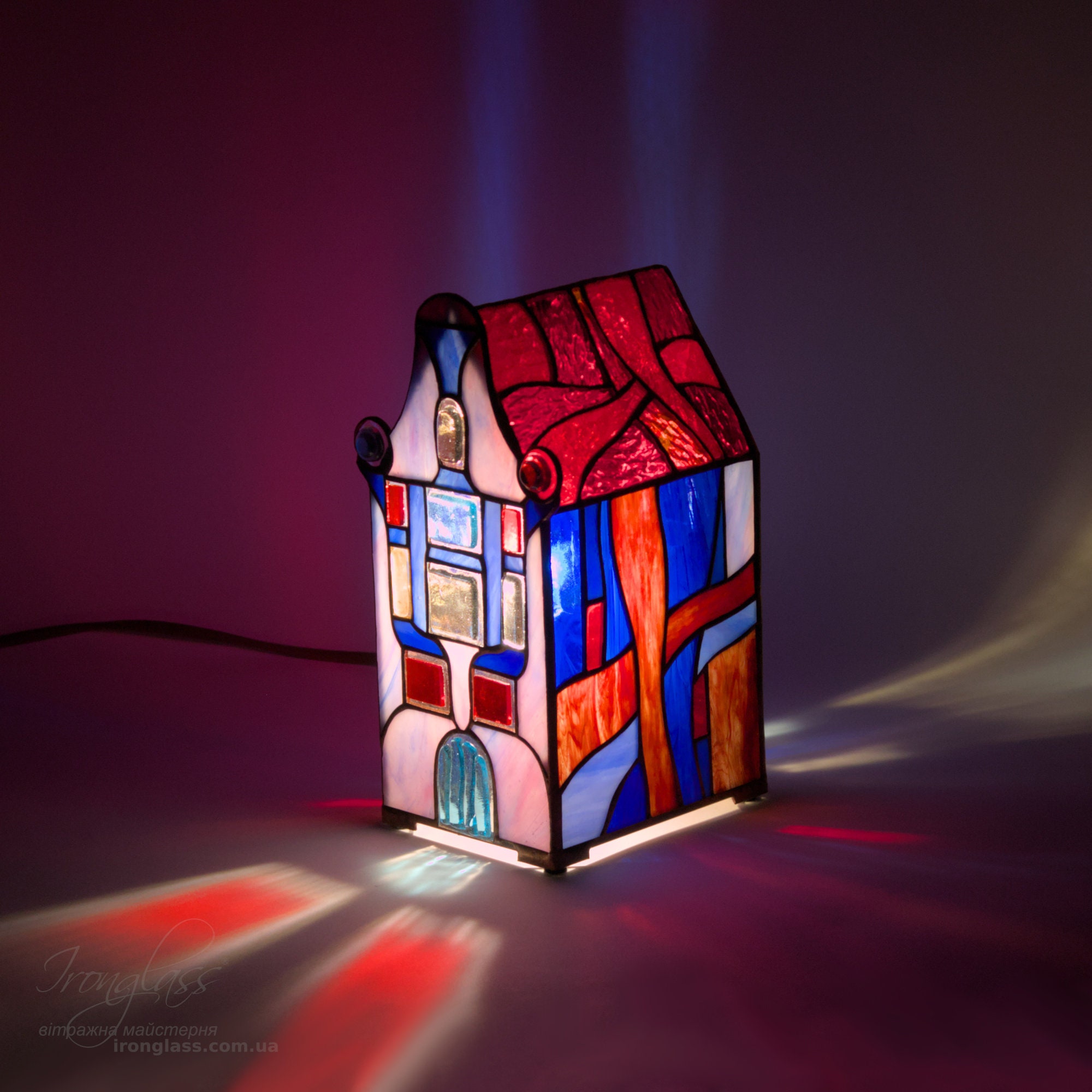 Amsterdam Stained Glass House Lamp Night Light Fantasy Architecture ...