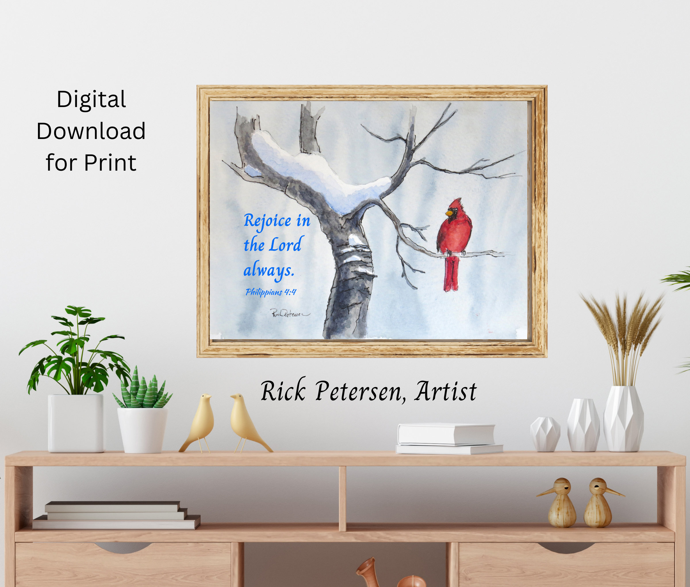 Winter Snow Cardinal Digital Download, Winter Scene Cardinal Bird ...
