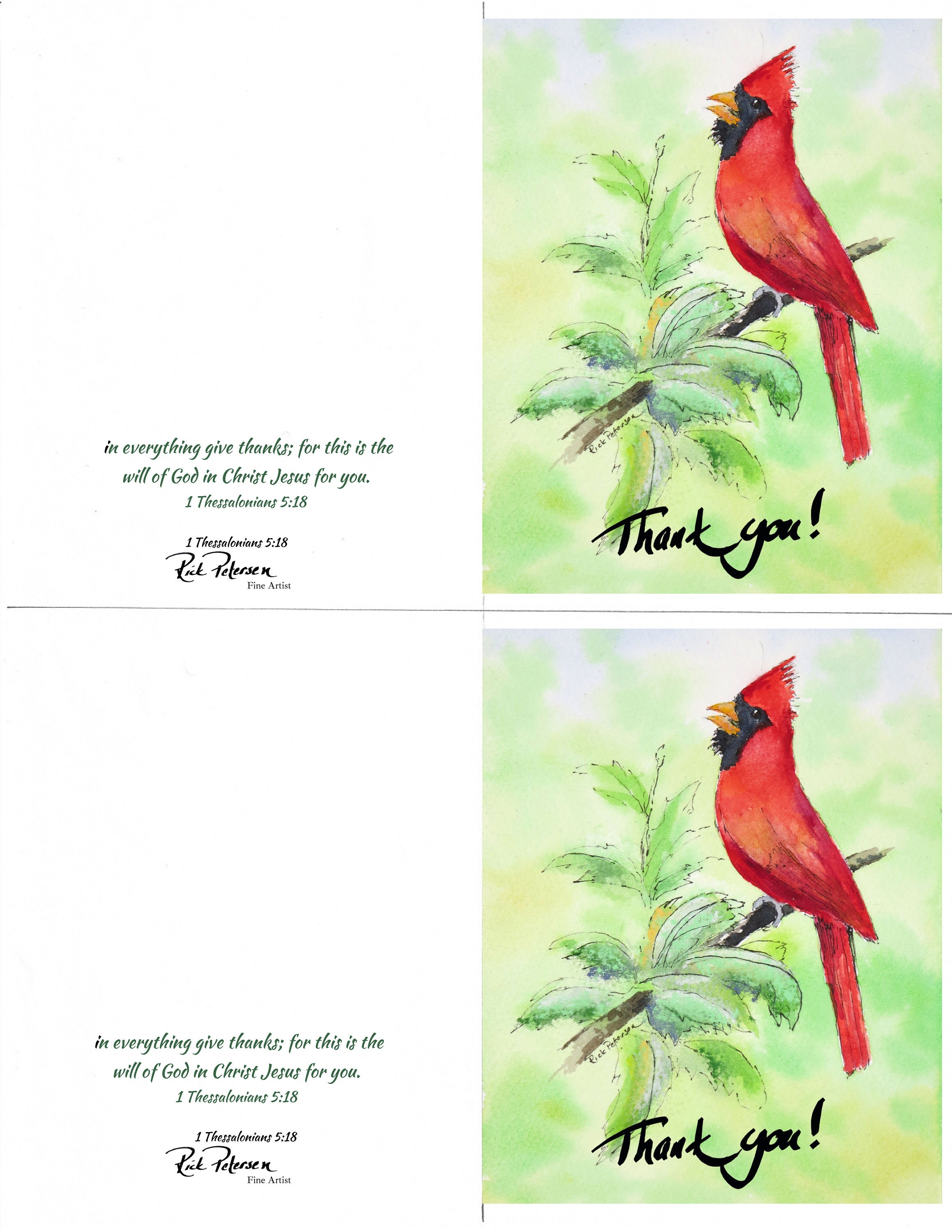Cardinal Singing Inspirational Download, Fine Art Ink Wash, Bible Verse ...