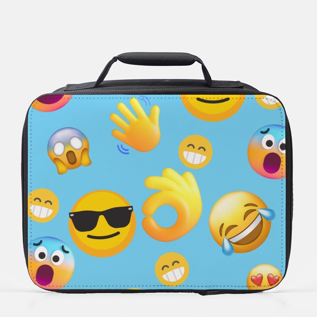 Emoji Lunch Box, Retro Smiley Face, Insulated Lunch Box, Custom ...