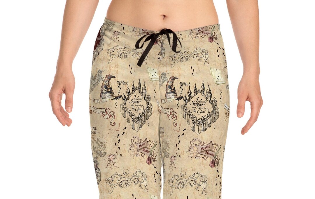 Marauders Map Women's PJ Pants, Mischief Managed, HP Fan Gift, Plus ...