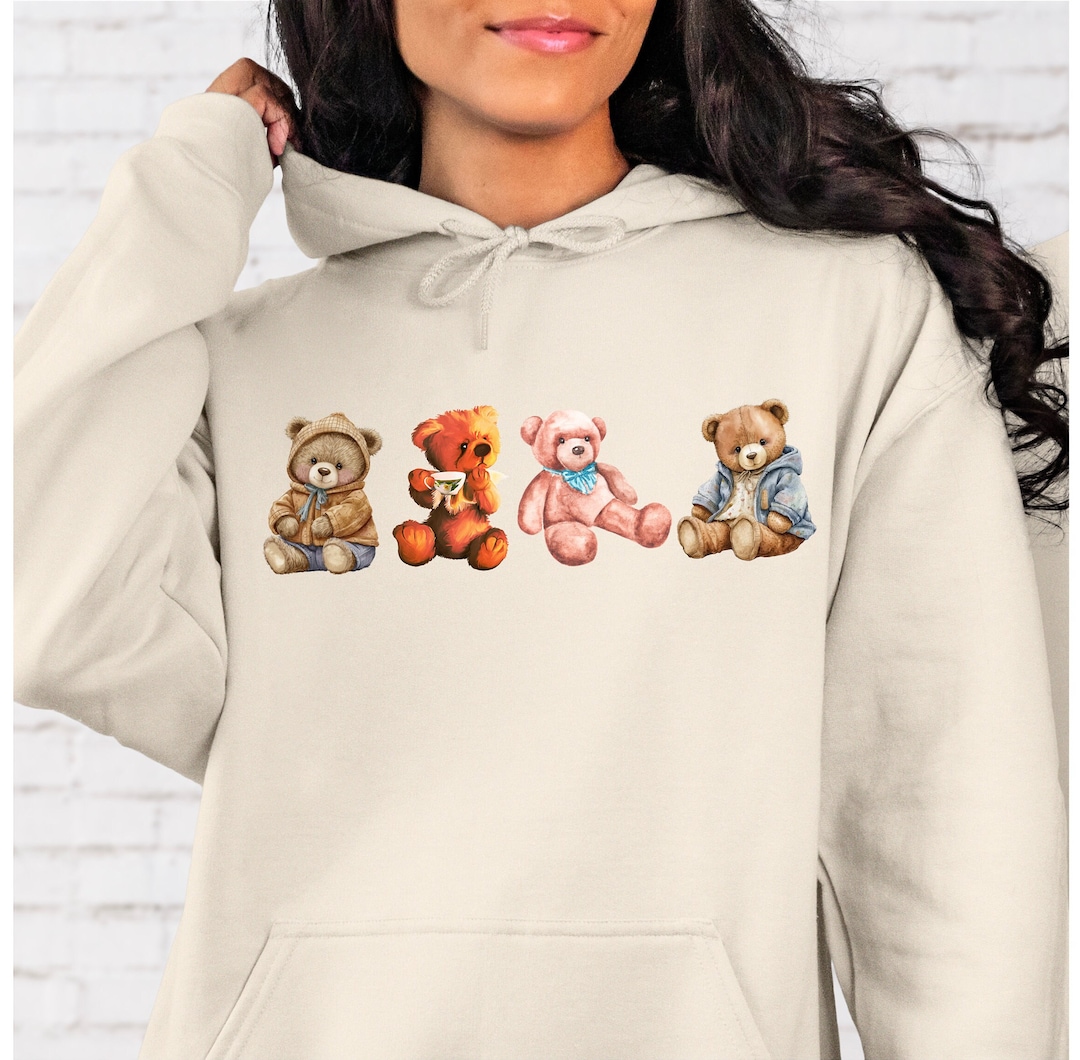 Teddy Bear Hoodie, Teddy Bear Sweatshirt, Teddy Bear Sweatshirt Ladies ...