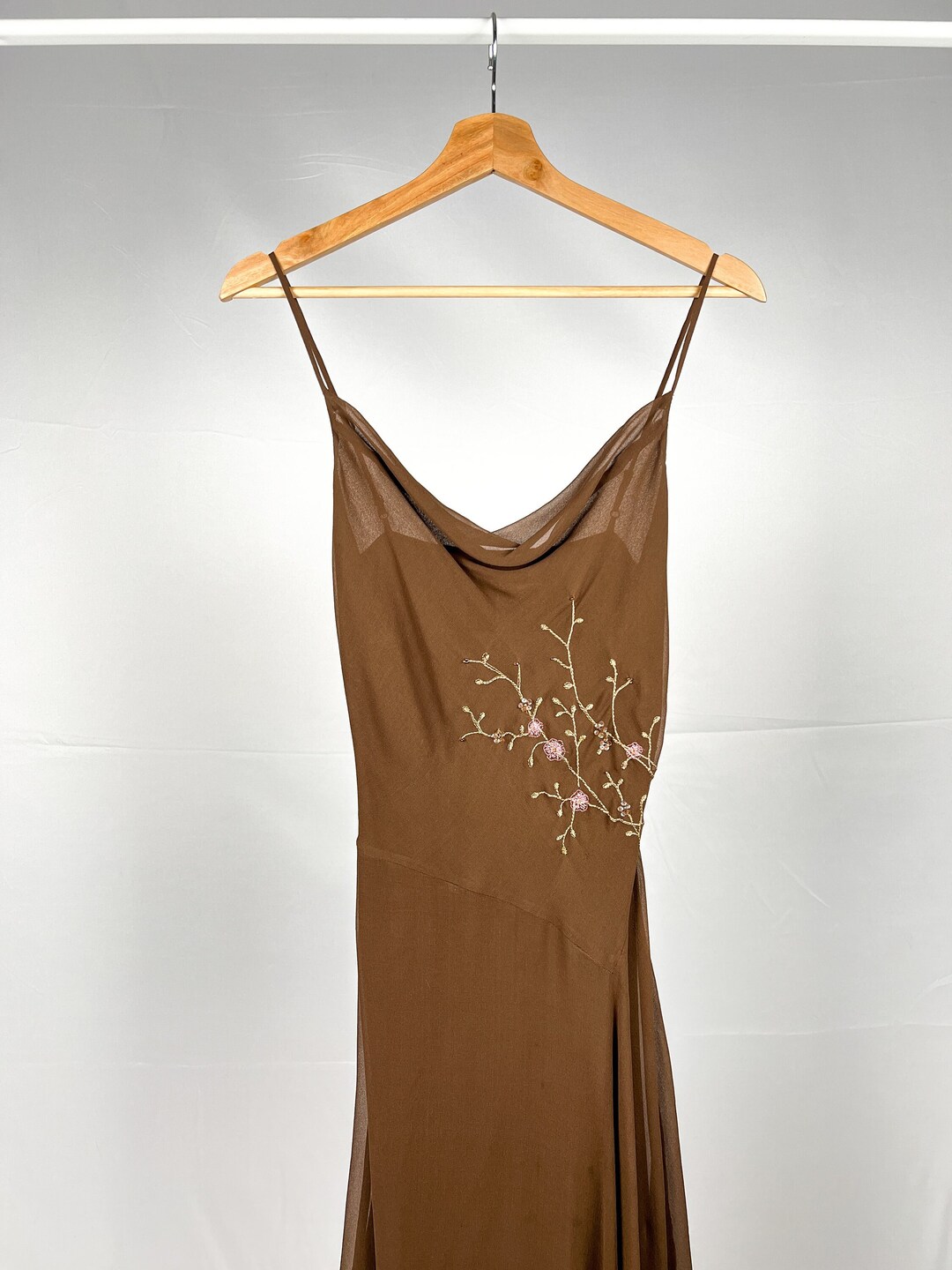 Flowy Silk Embroidered Dress - Etsy