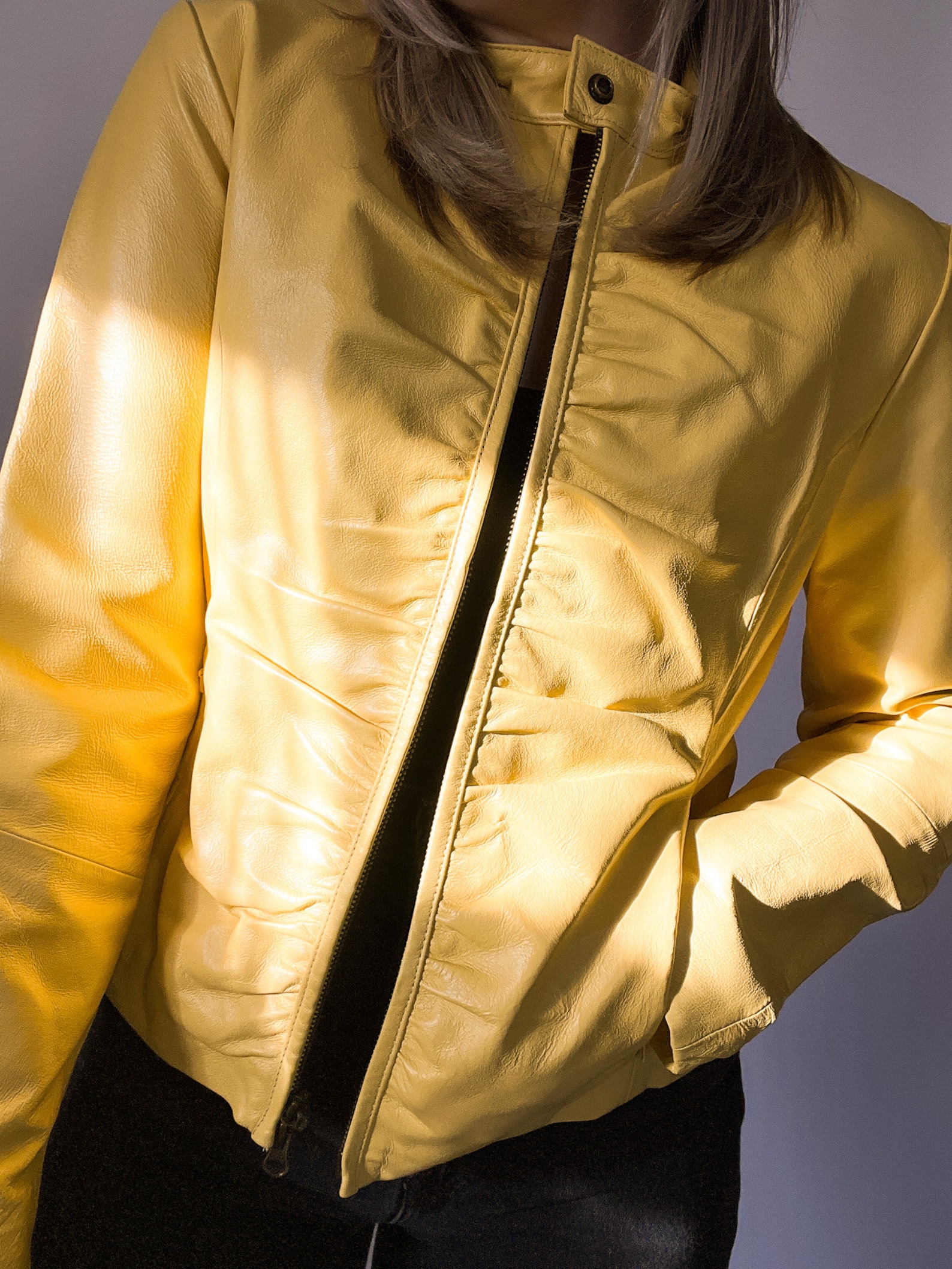 Canary Yellow Leather Jacket - Etsy