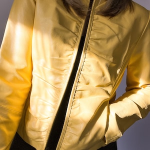 Canary Yellow Leather Jacket - Etsy