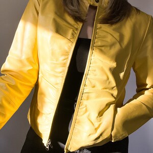 Canary Yellow Leather Jacket - Etsy