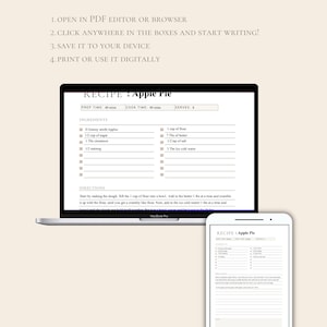 Recipe Template, Customizable Recipe Pages to Write Out Recipes ...