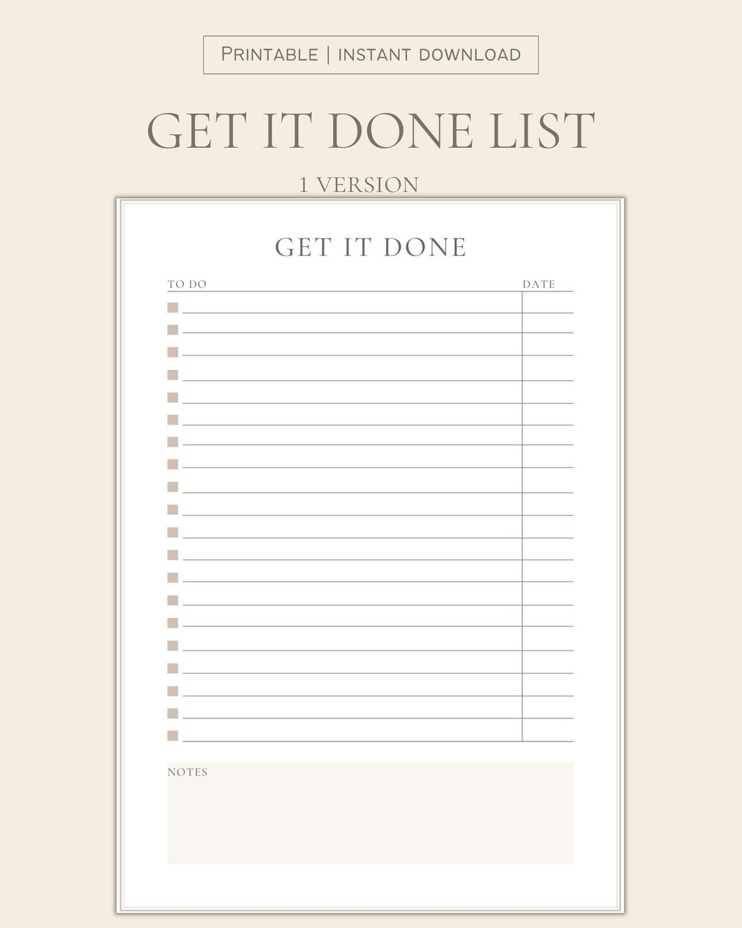 Get It Done List, Project With Date Planner, Get It Done Planner for ...
