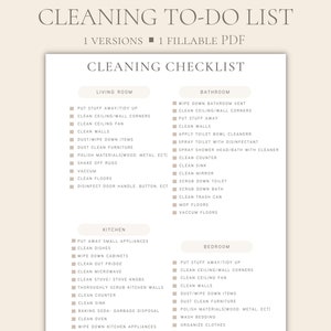 Cleaning To-do List, Spring Cleaning Checklist to Keep the House Clean,ocd House Cleaning List ...