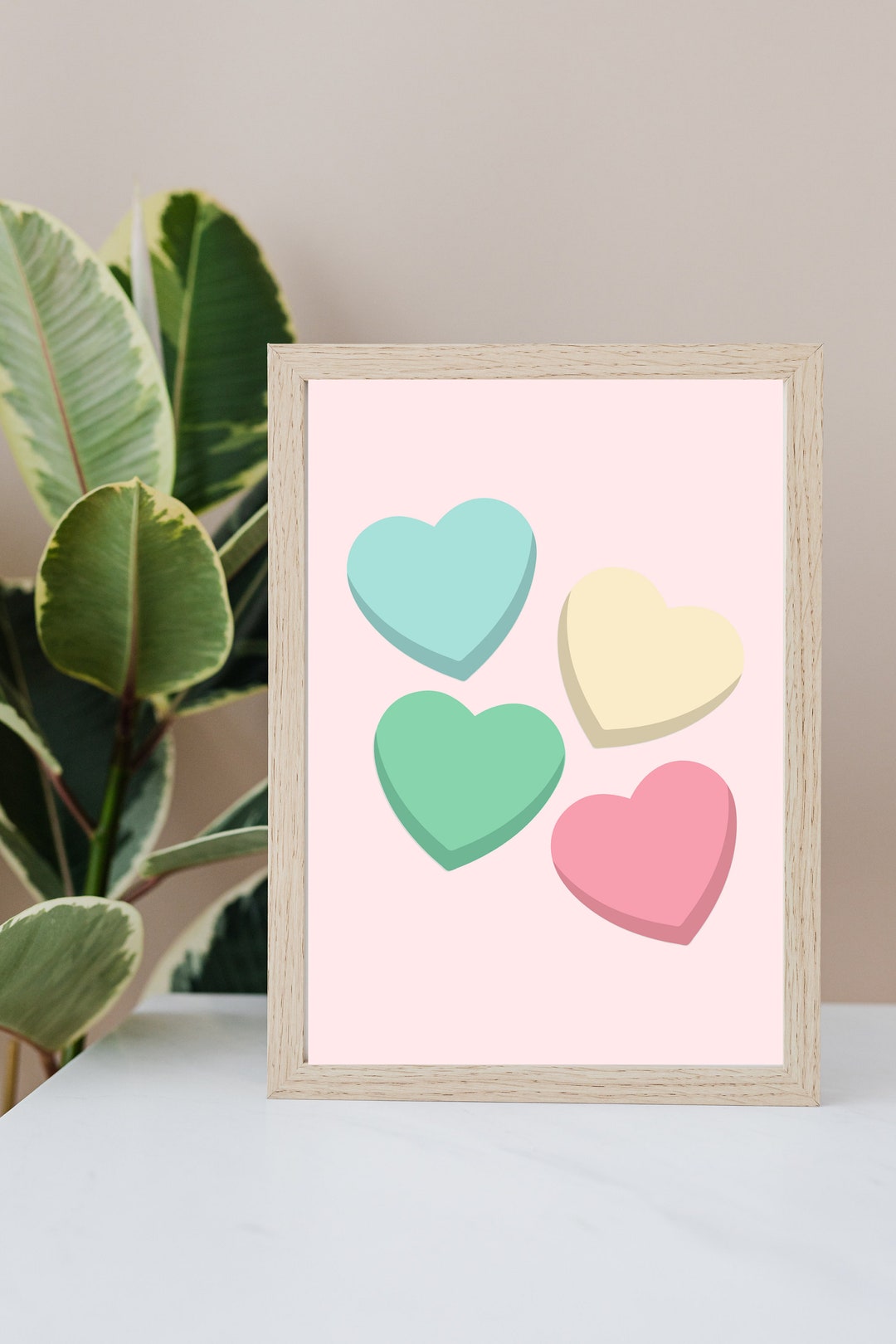 Candy Heart Valentine's Day Printable Colorful Digital Download ...
