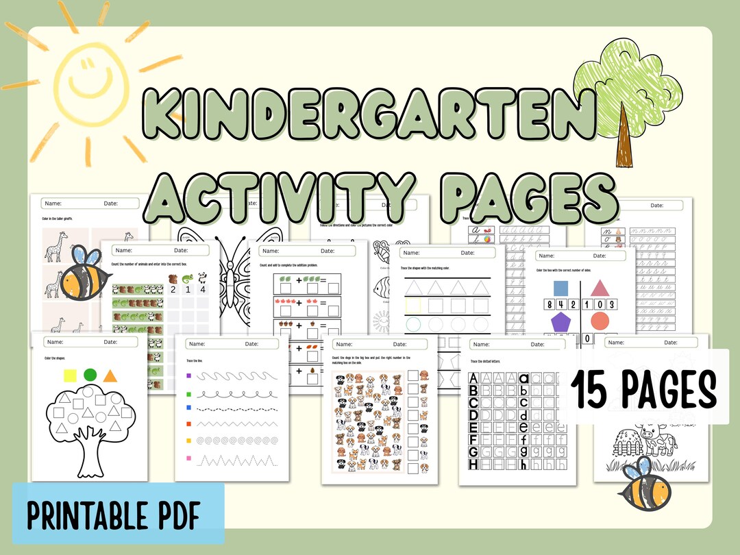 Kindergarten Activity Pages | Printable PDF Worksheets | Classroom ...