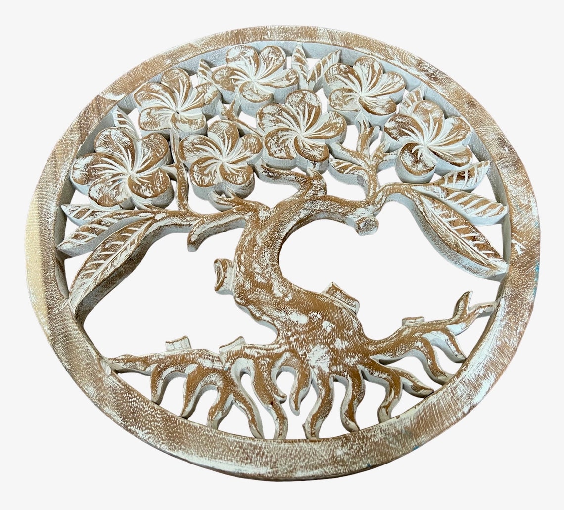 Life of Tree Wooden Hand Crafted Wall Hanger Plaque for Living Bed Room ...